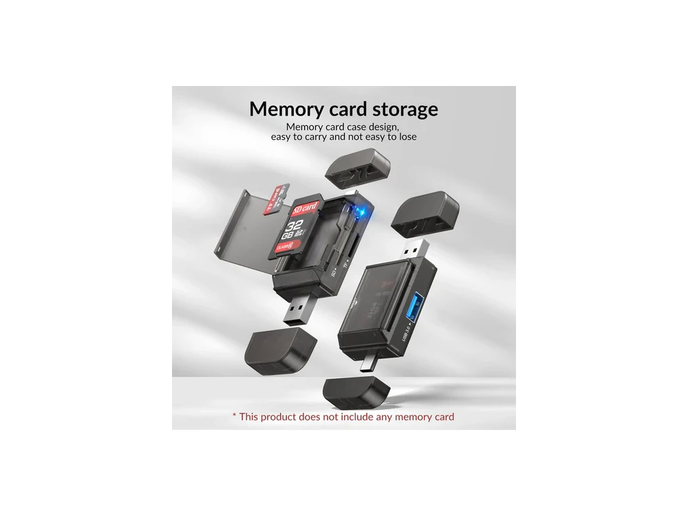 Nordic USB-C Card Reader 4-in-1, SD/Micro SD Type-C/USB 3.0 Plugs with ...