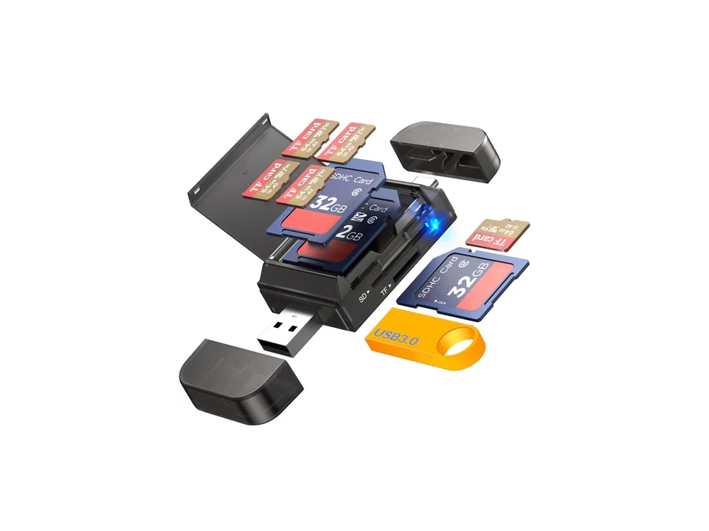 Nordic USB-C Card Reader 4-in-1, SD/Micro SD Type-C/USB 3.0 Plugs with ...